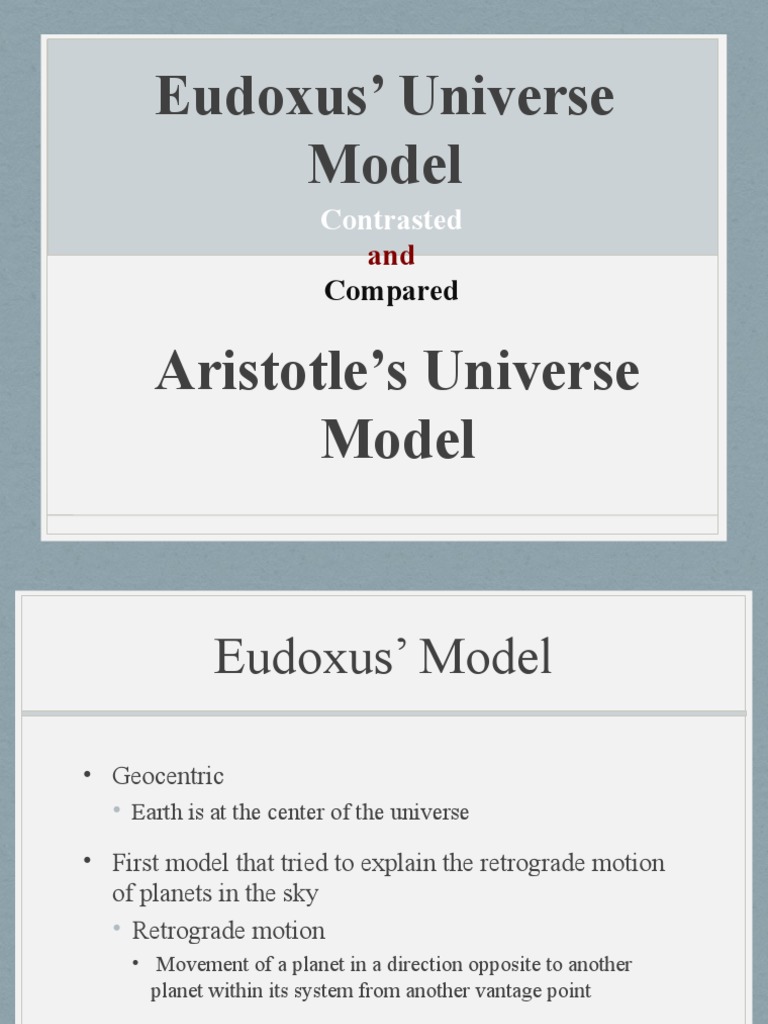 Eudoxus vs Aristotle: Universe Models | PDF | Science & Mathematics