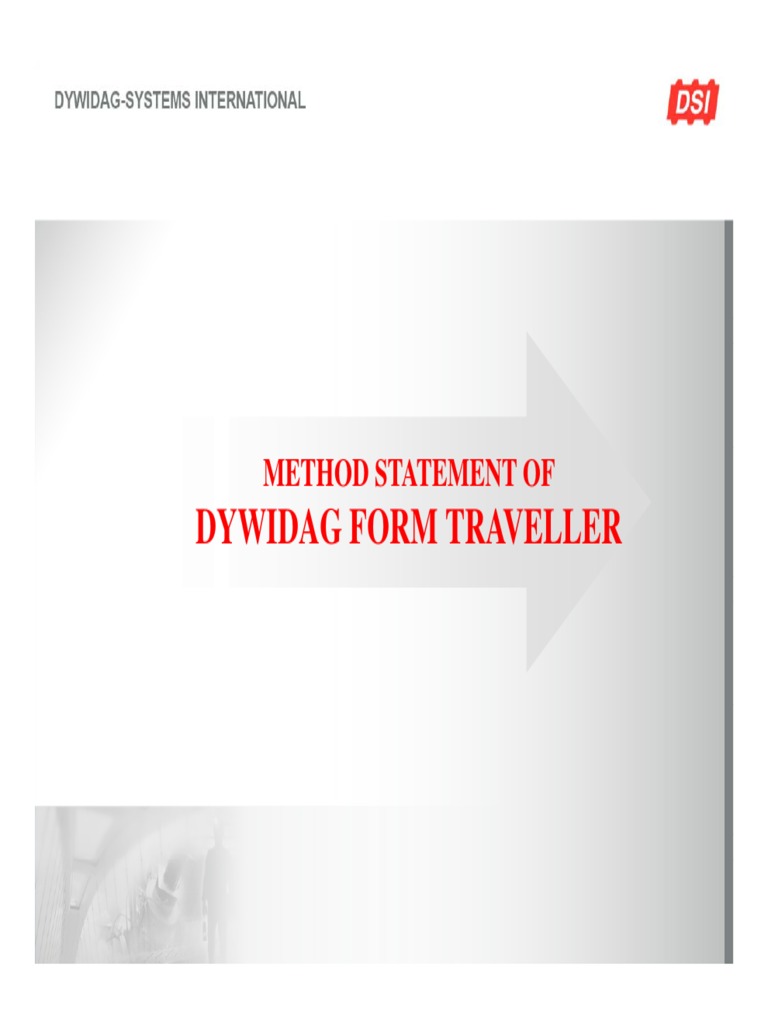 DYWIDAG FORM TRAVELLER METHOD STATEMENT | PDF | Composite Material ...