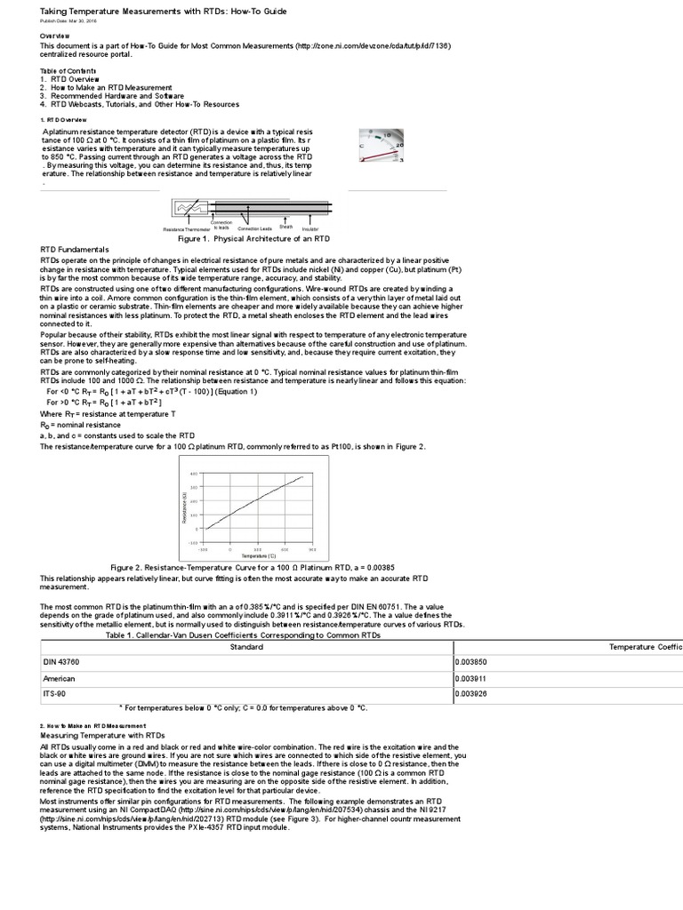 Taking Temperature Measurements With RTDS: How-To Guide: 1. RTD ...