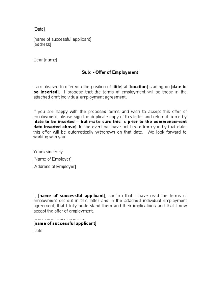 Joining Letter Sample 485 | PDF