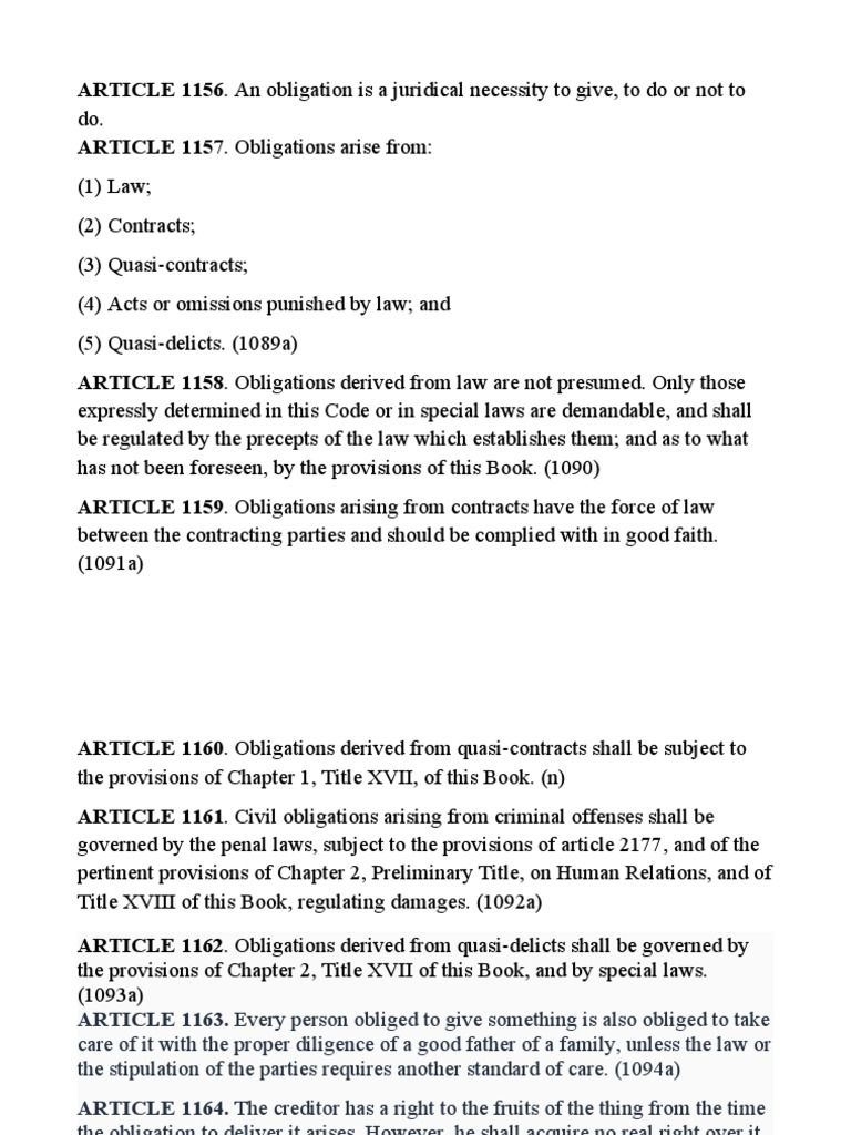Article 1156-1178 | PDF | Negligence | Government