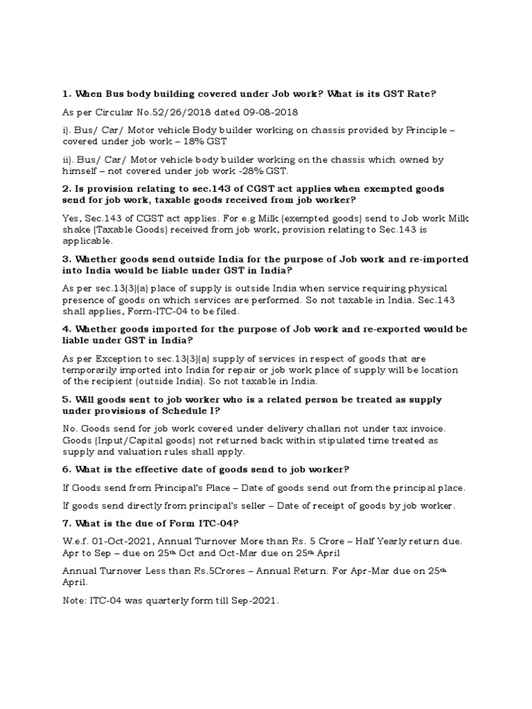 GST Rates and Job Work Regulations | PDF | Value Added Tax | Public Finance