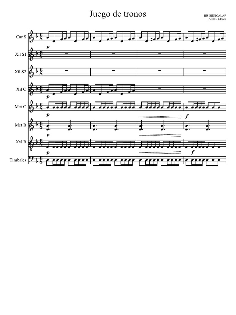 Partituras de Juego de Tronos | PDF