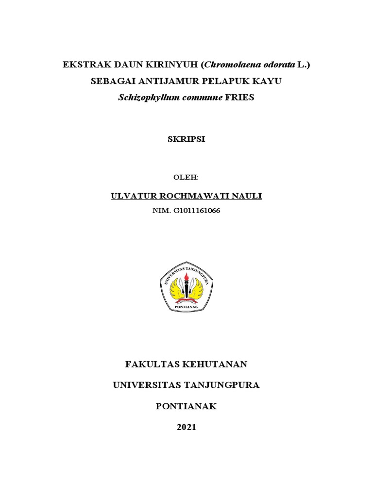 EKSTRAK DAUN KIRINYUH (Chromolaena Odorata L.) Sebagai Antijamur ...