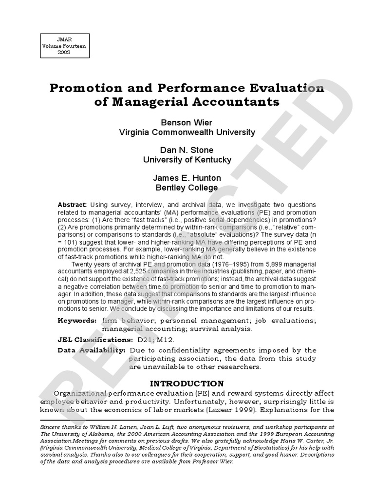 Promotion and Performance Evaluation | PDF | Correlation And Dependence ...