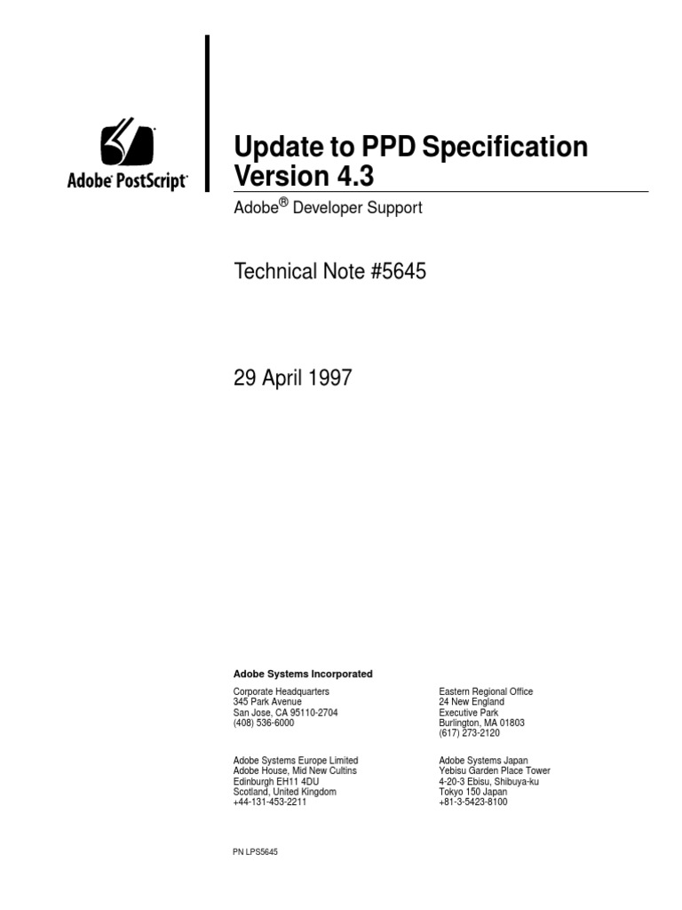 Update To PPD Specification: Technical Note #5645 | PDF | Character ...