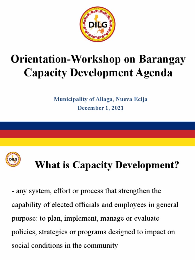 Orientation-Workshop On Barangay Capacity Development Agenda | PDF ...