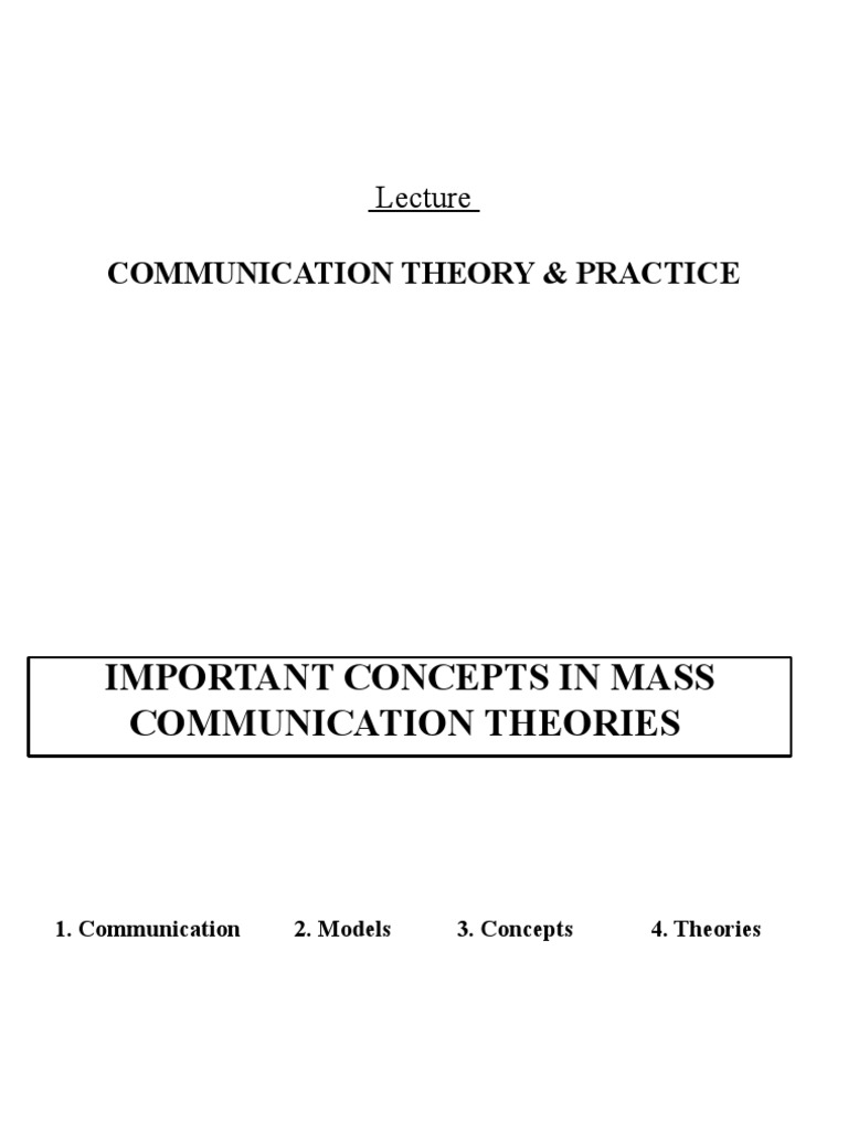 Models and Theories | PDF | Theory | Communication