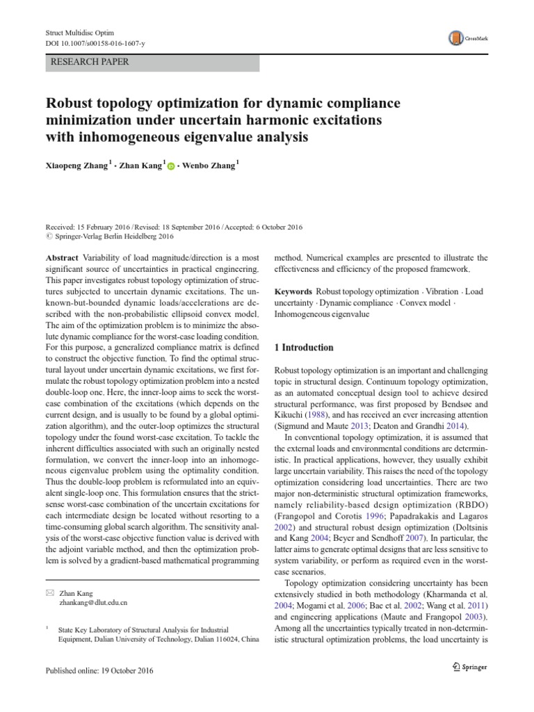 Robust Topology Optimization For Dynamic Compliance Minimization Under ...
