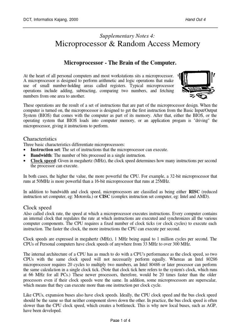 Microprocessor And Random Access Memory Pdf Dynamic Random Access Memory Random Access Memory 5334