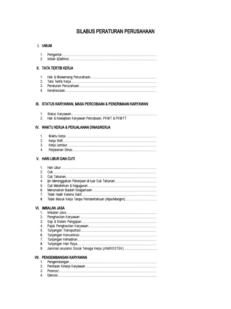 Silabus Peraturan Pt. SGS | PDF | Karier & Perkembangan | Bisnis