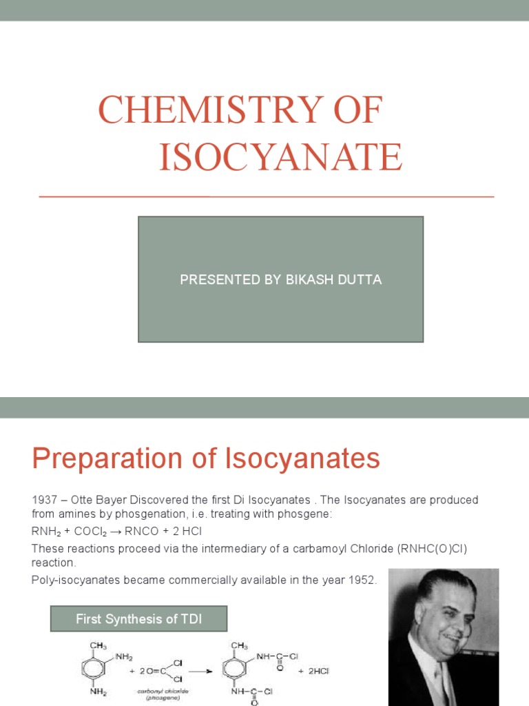 Isocyanate PPT BIKASH DUTTA NEW | PDF | Chemical Reactions | Polyurethane