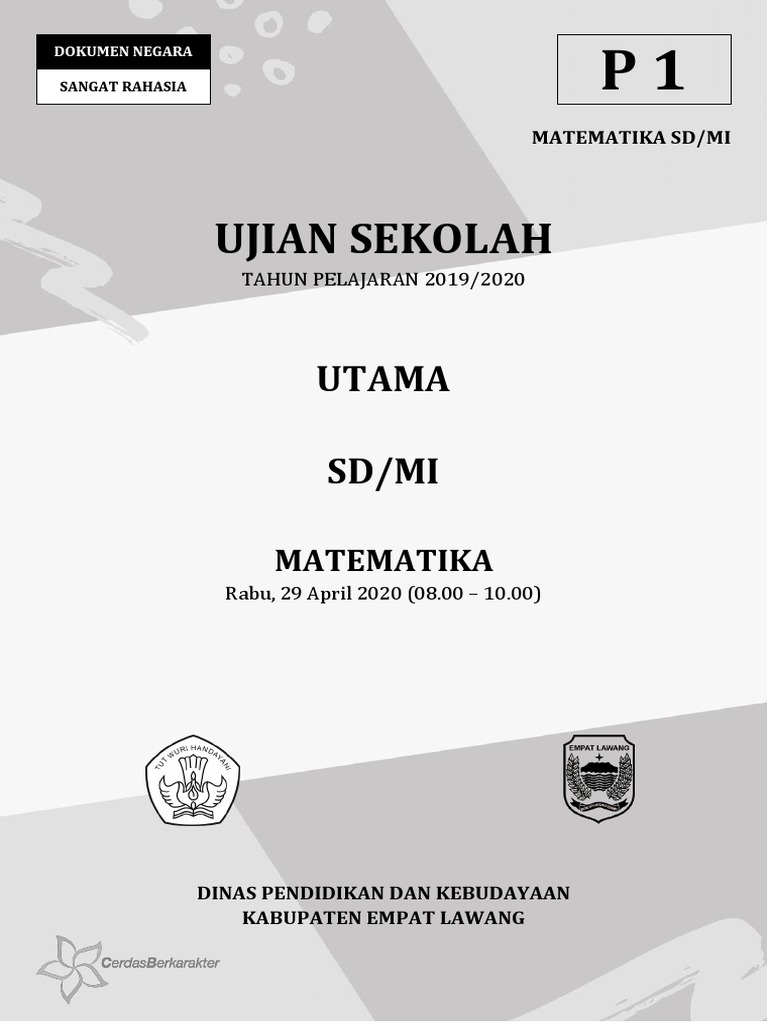 2020 - Us - P1 Utama - Naskah Soal - Matematika | PDF