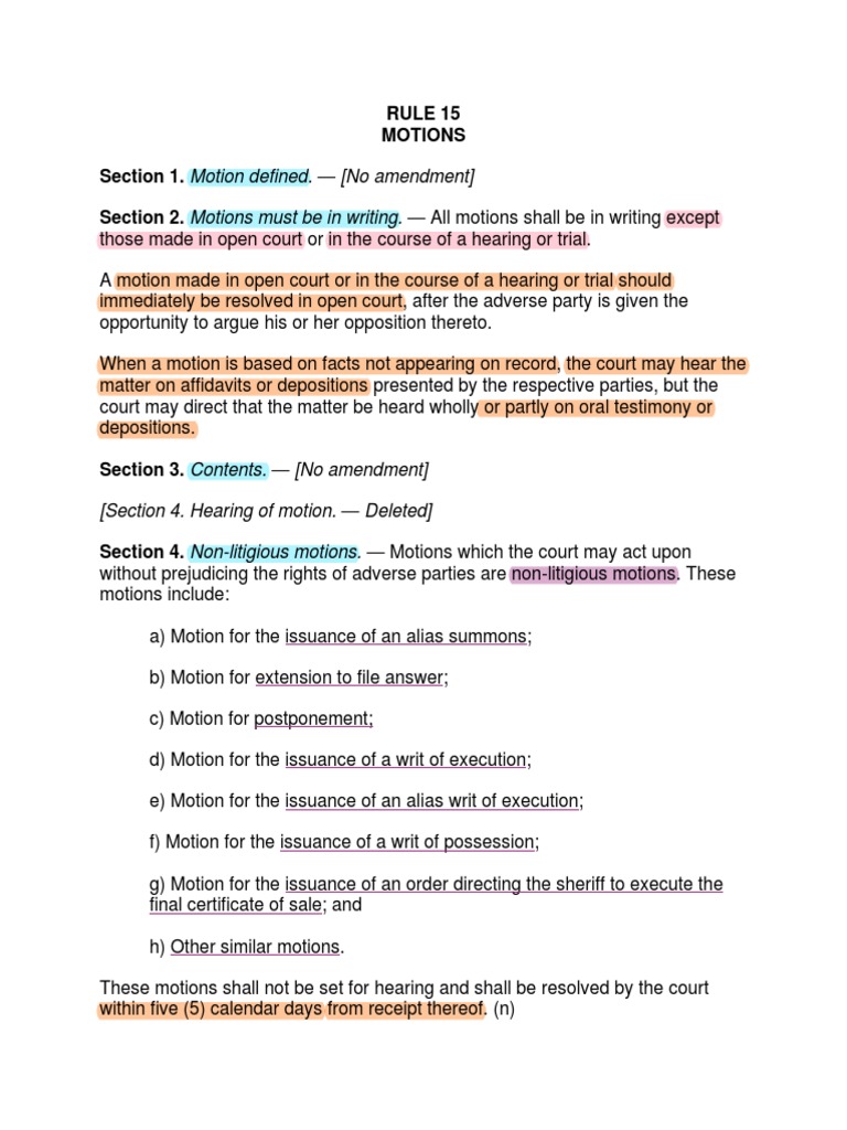 Rule 15 Motions | PDF | Lawsuit | Pleading