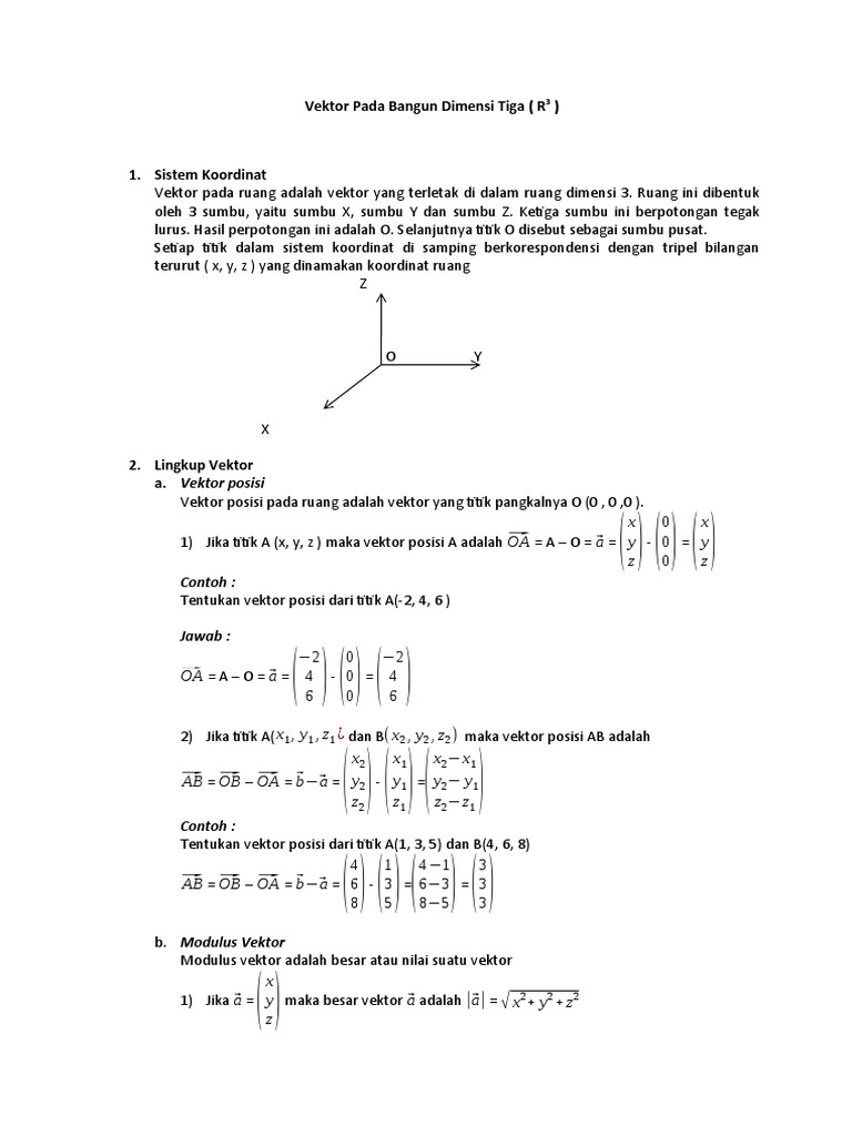 Vektor r3 Pertemuan 1 | PDF