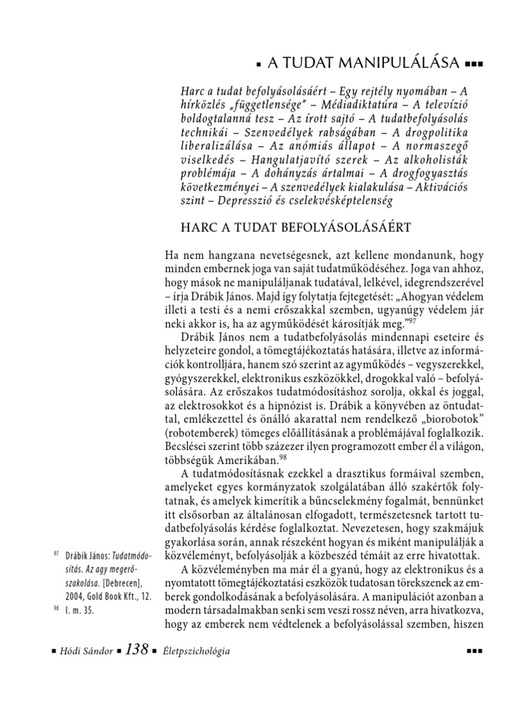 A Tudat Manipulalasa | PDF