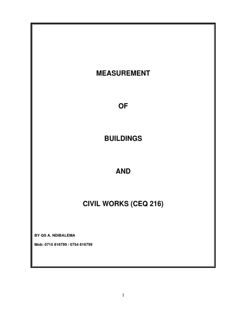 Course in Measurements QS | PDF | Area | Measurement