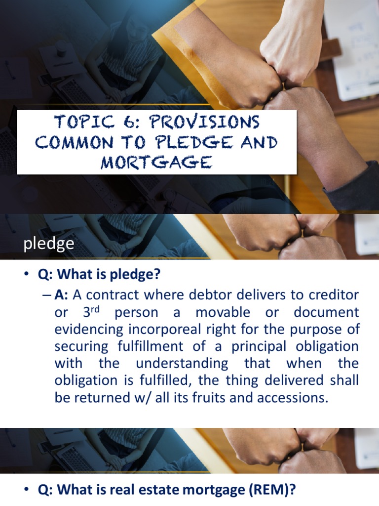 Common Requisites and Provisions of Pledge and Mortgage Contracts | PDF ...