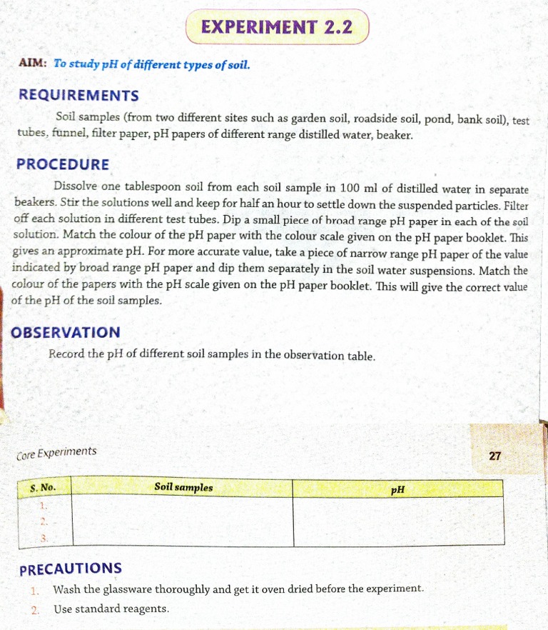 Experiment 8 - To Study PH of Different Types of Soil | PDF