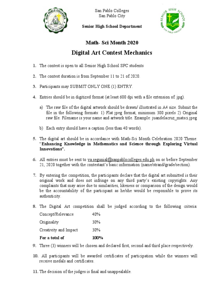 Digital Art Contest Mechanics | PDF