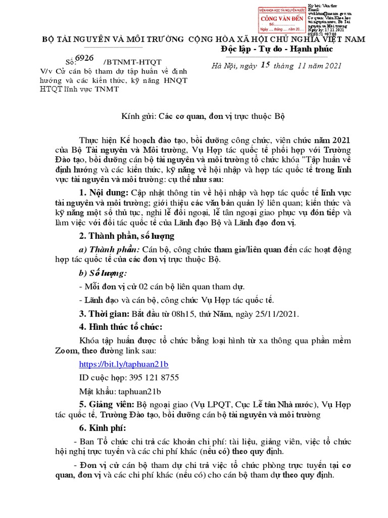 6926 BTNMT HTQT Signed | PDF