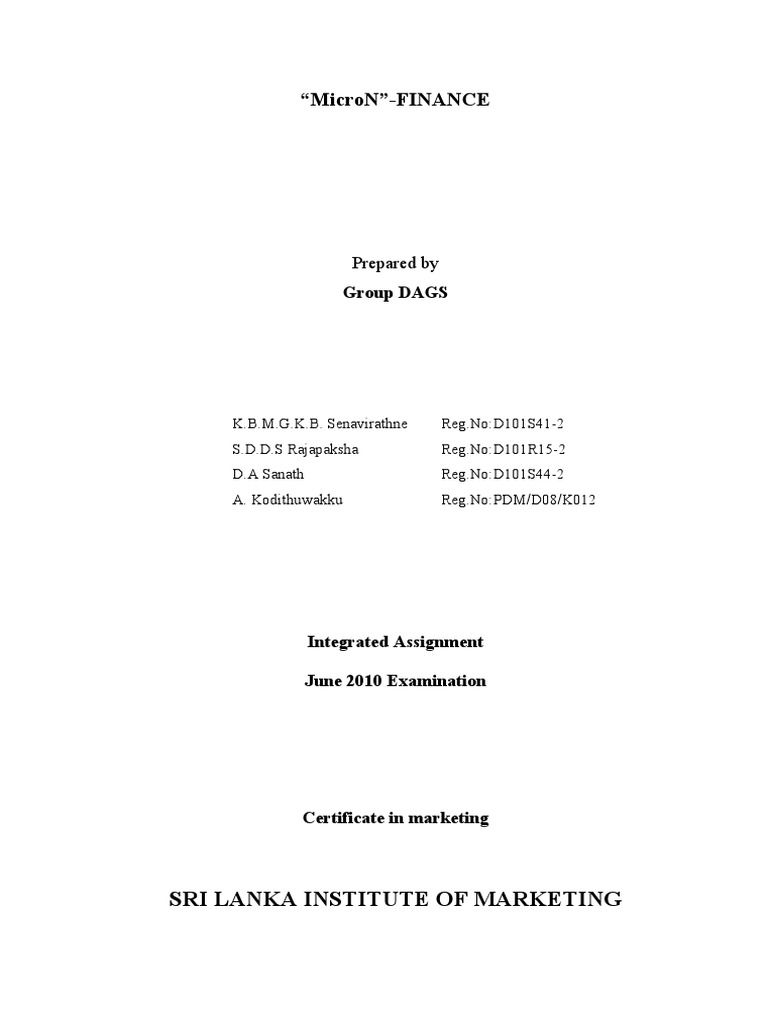 Foundation Assignment Printed | PDF | Microfinance | Swot Analysis