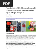 Protocolo Loto | PDF | Ingenieria Eléctrica