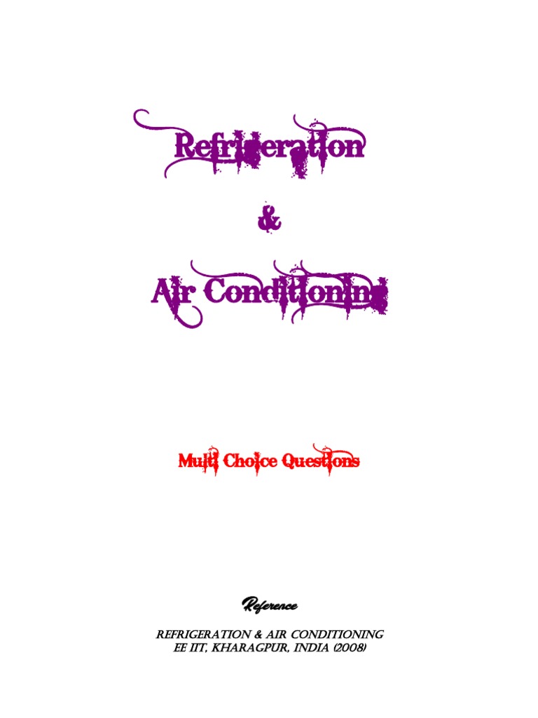 RAC MCQ Set 1 | Download Free PDF | Refrigerator | Heat Transfer