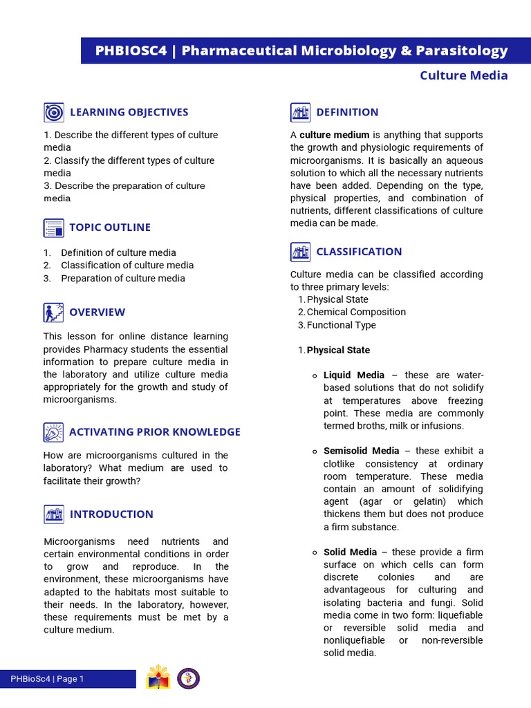 Culture Media | PDF | Growth Medium | Microbiology