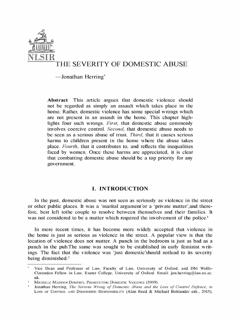Jonathan Herring | PDF | Domestic Violence | Violence