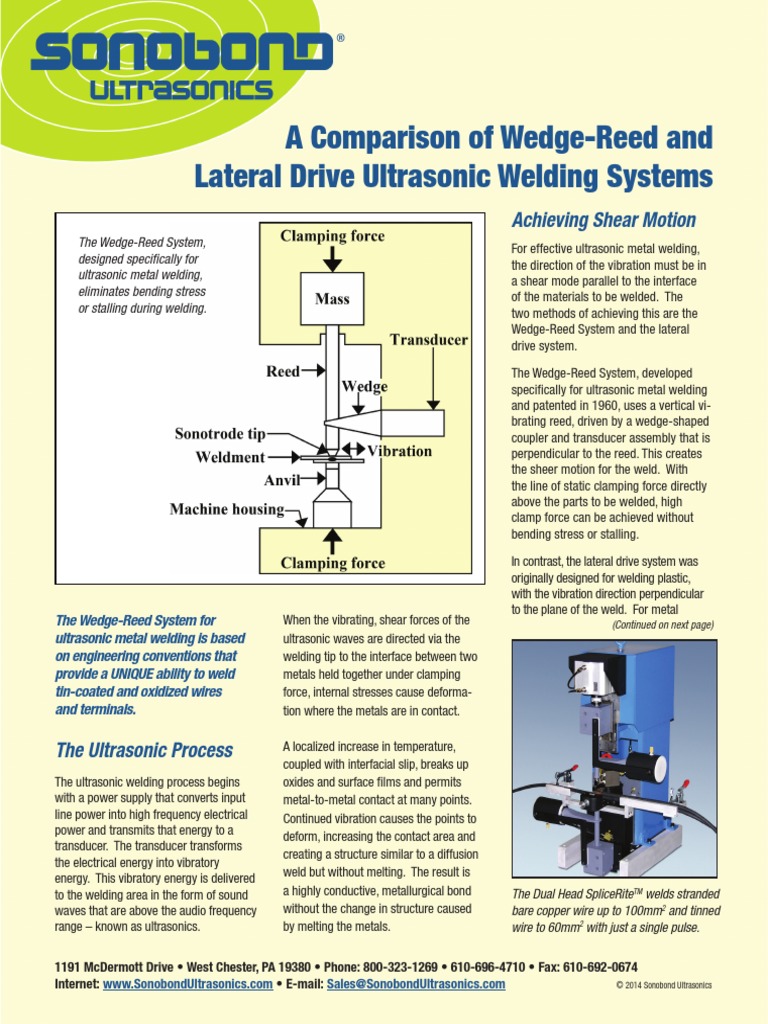 Sonobond Ultrasonics 'A Comparison of Wedge-Reed and Lateral Drive ...