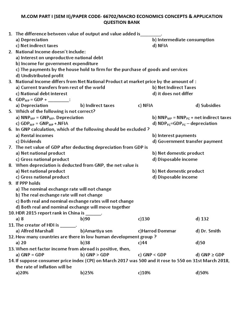 Macro Economics Concepts Applications | PDF | Balance Of Payments ...