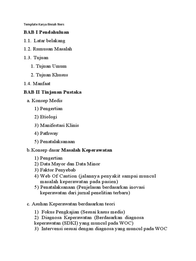 Template Karya Ilmiah Ners | PDF