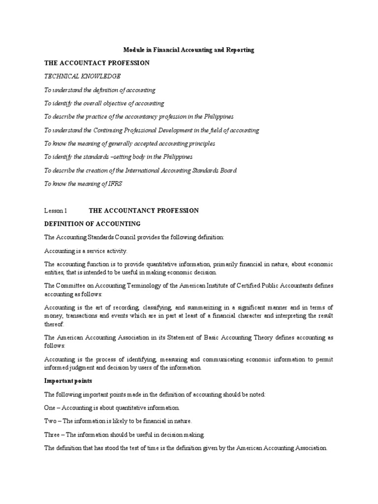 Module in FAR 2021 First Sem BSA-1A | PDF | Accounting | International ...