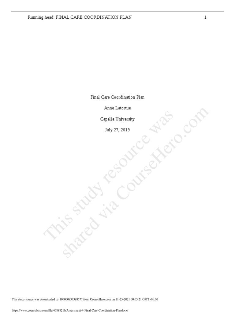 Assessment 4 Final Care Coordination Plan | PDF | Chronic Obstructive Pulmonary Disease ...