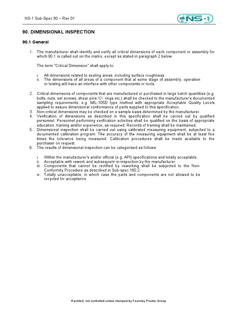 Dimensional Inspection Requirements and Thread Gauging Standards for ...