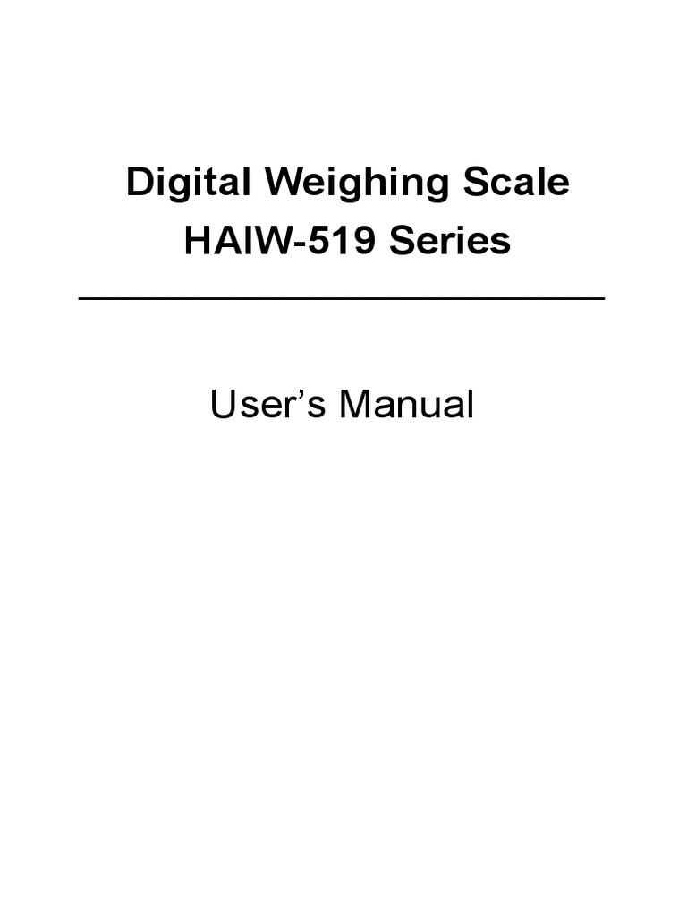 HAIW-519 Manual Balanza | PDF | Weight | Power Supply