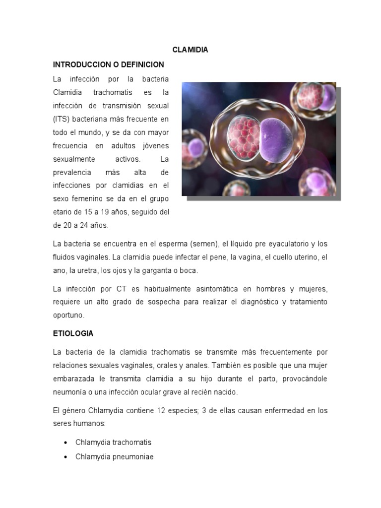CLAMIDIA | PDF | Infección transmitida sexualmente | Biología Celular)