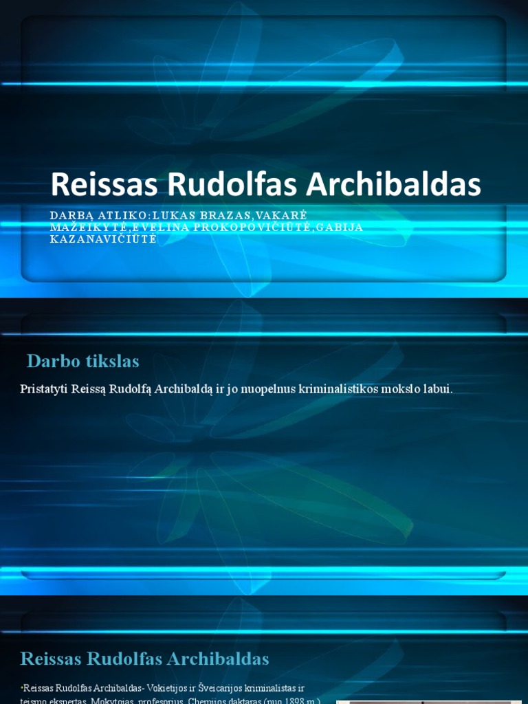 Reissas Rudolfas Archibaldas | PDF