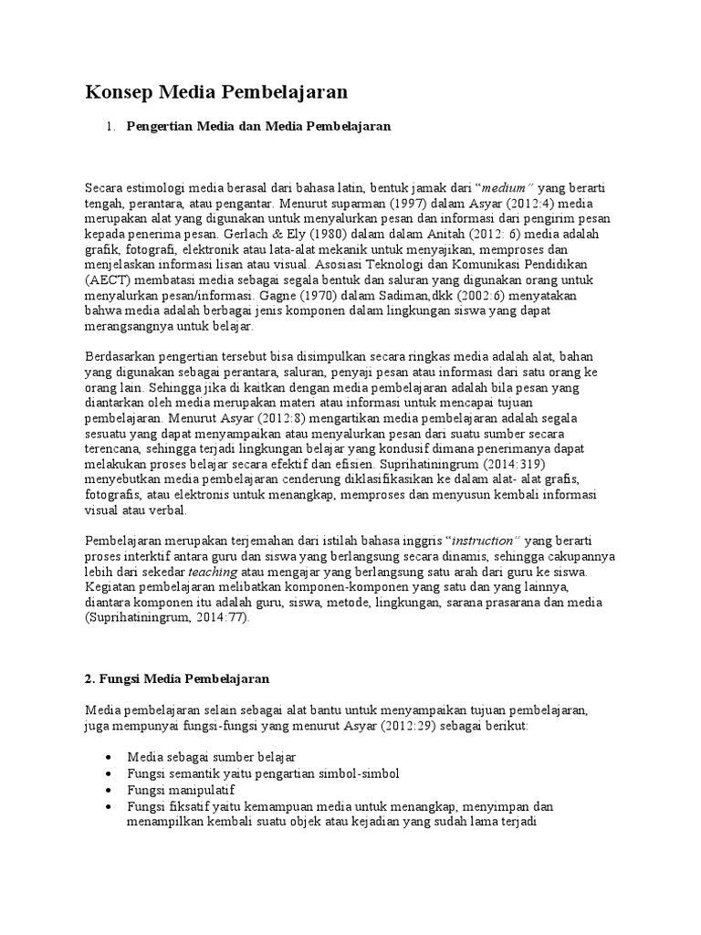 Konsep Media Pembelajaran | PDF