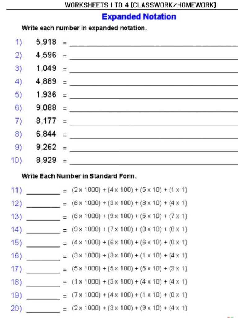 15-04-2020 Class 5 Place Value Exercises | PDF