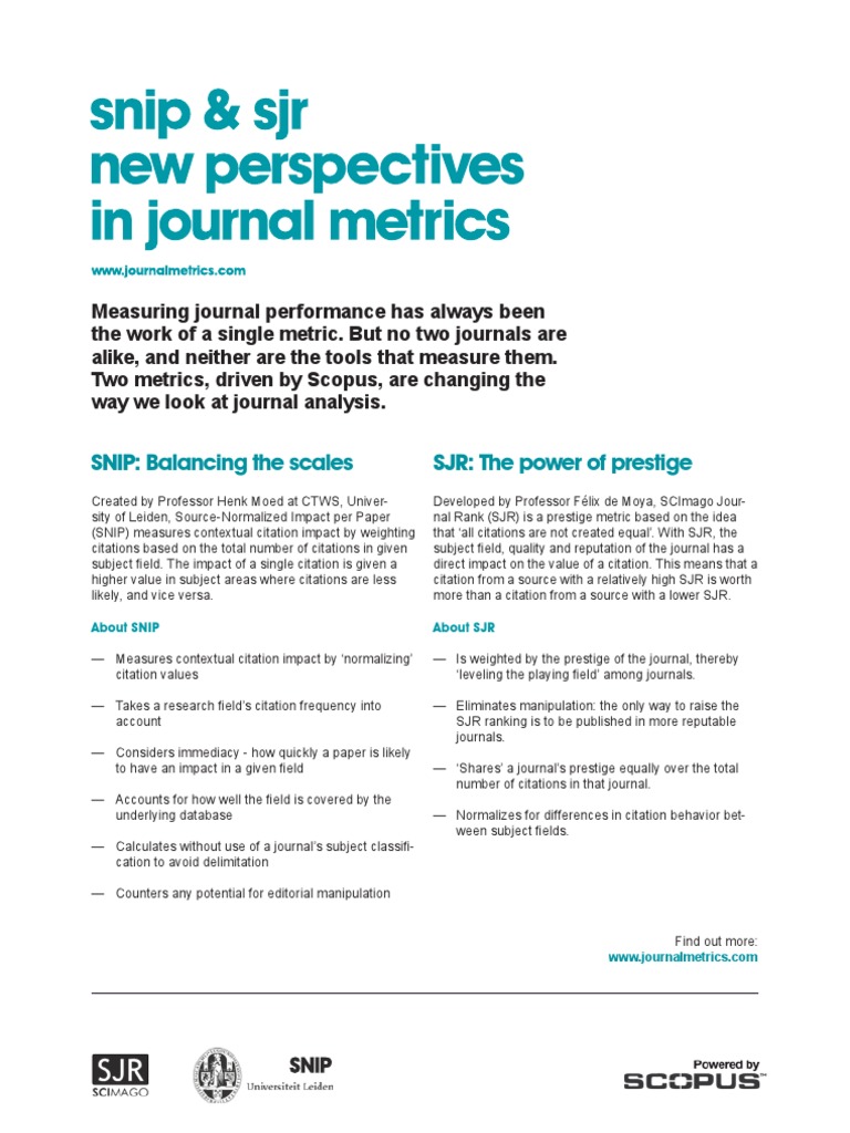 Revolutionary Context: Understanding Journal Performance Through SNIP ...