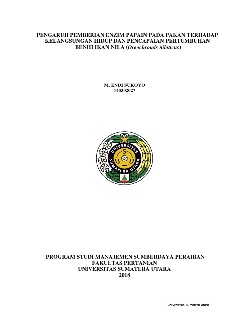 Pengaruh Pemberian Enzim Papain Pada Pakan Terhadap Kelangsungan Hidup Dan Pencapaian ...