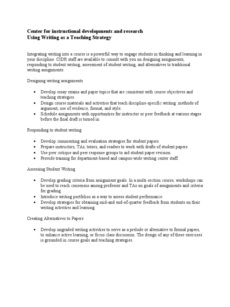 Writing Strategies for Student Engagement | PDF