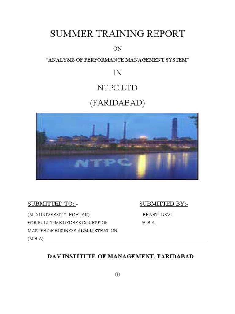 Summer Training Report | PDF | Performance Appraisal | Competence ...