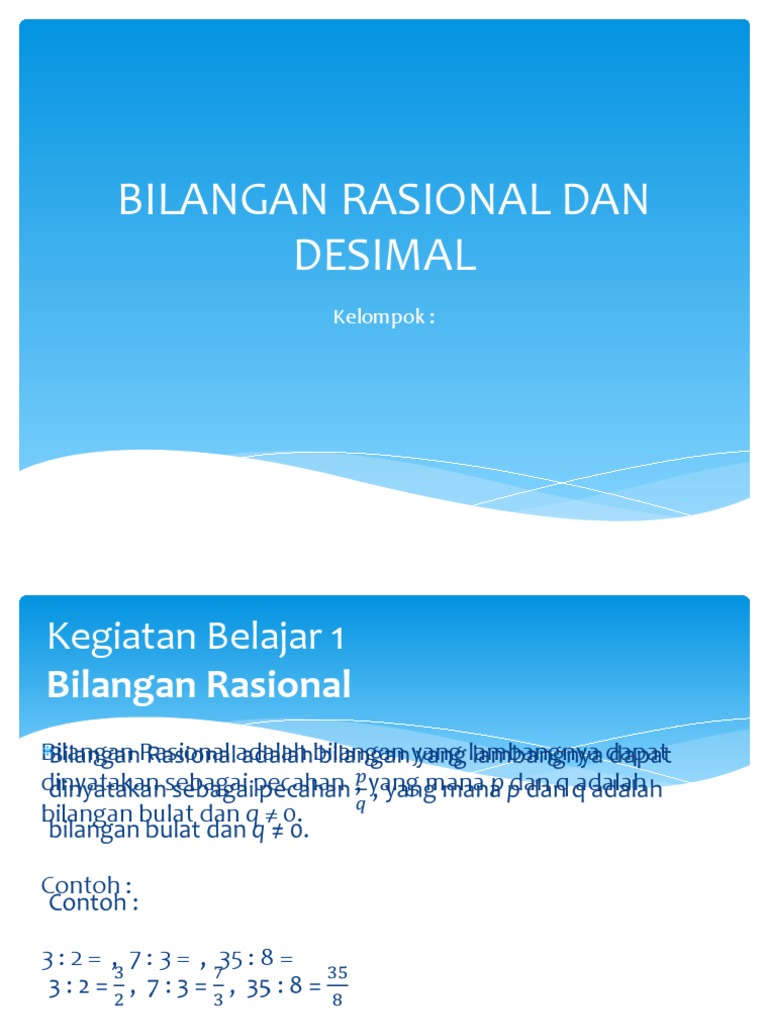Contoh dan Definisi Bilangan Rasional | PDF