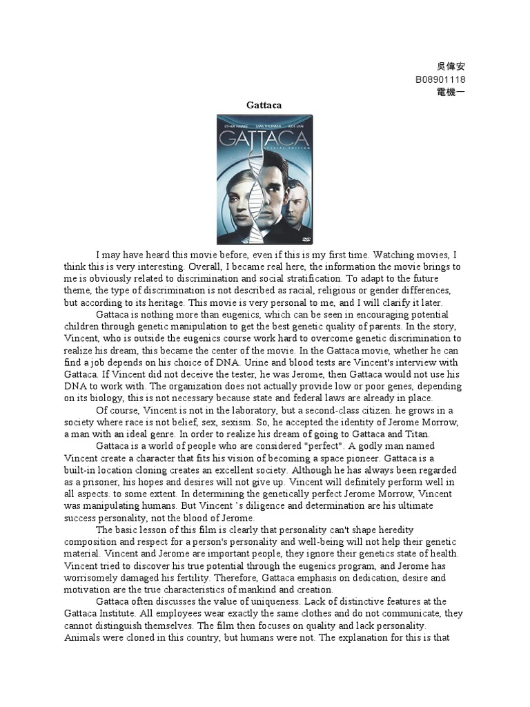Gattaca | PDF | Cloning | Genetics