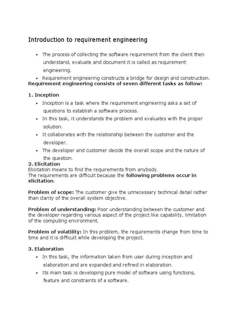 Introduction To Requirement Engineering | PDF | Software | Engineering