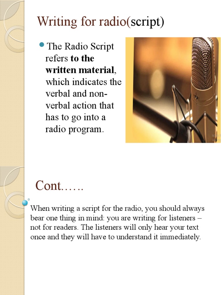 Writing Effective Radio Scripts | PDF | Communication | Cognition