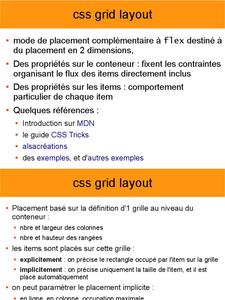 Introduction au CSS Grid Layout | PDF